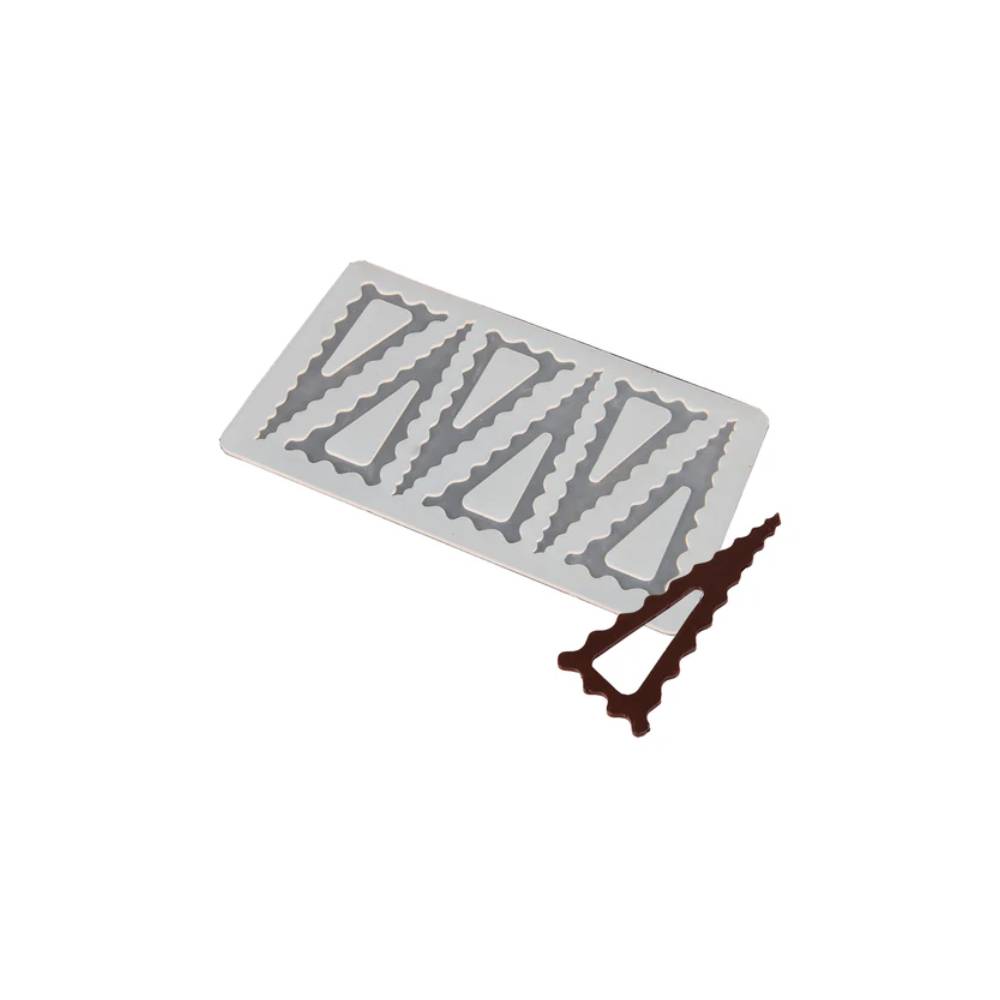 Garnishing Chocolate Triangle Frill (6 Cavity) Mould - Bakesto