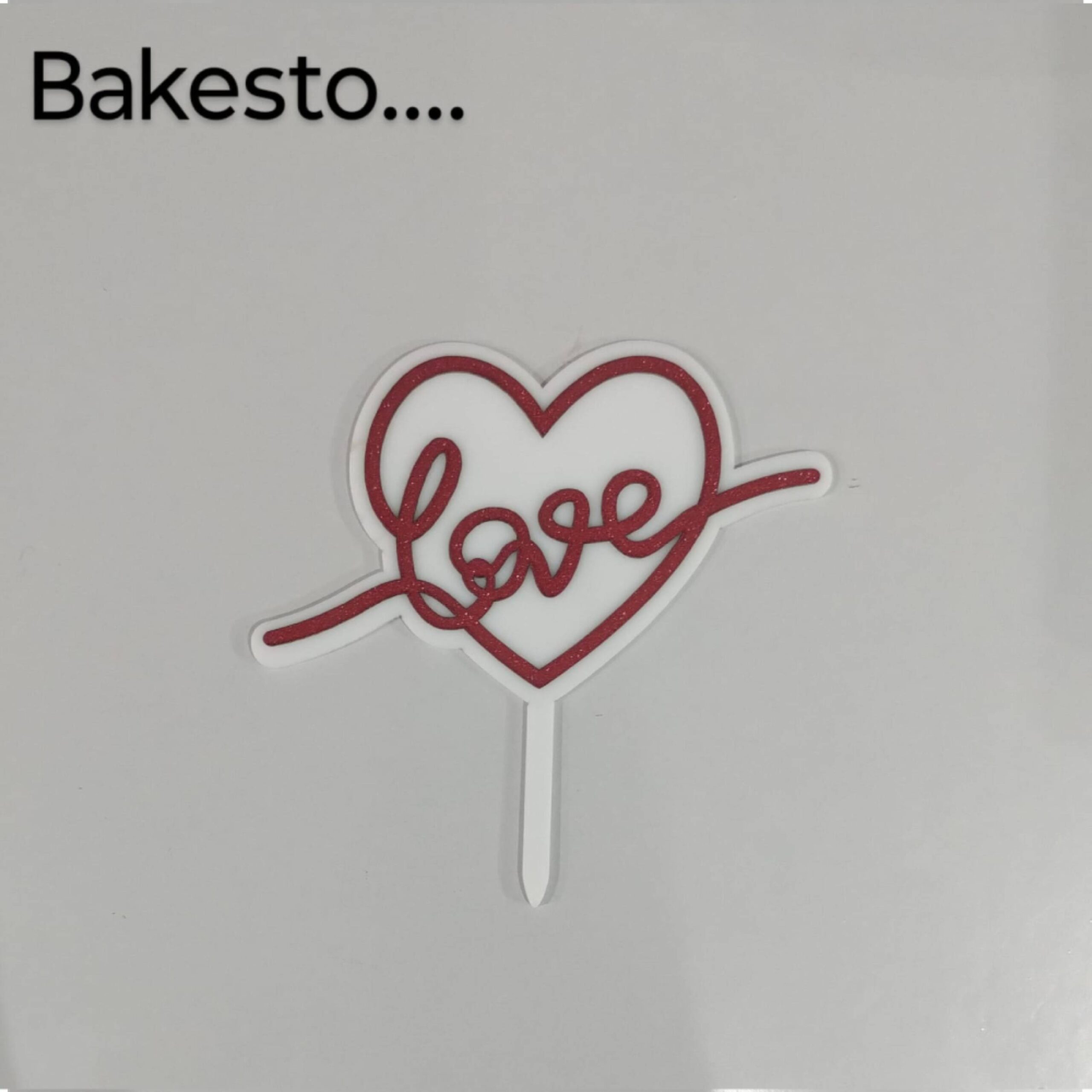 Acrylic Heart Topper - Bakesto