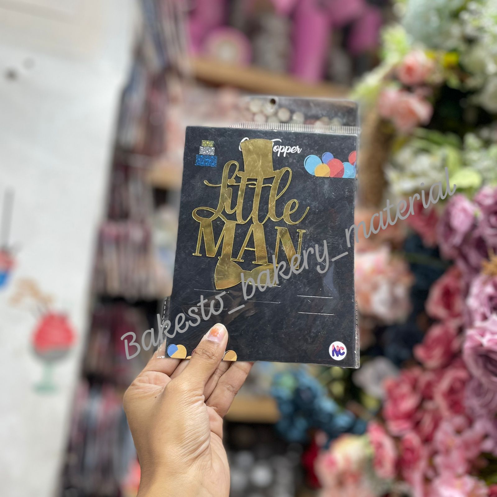 Acrylic Topper Golden Little Man - Bakesto